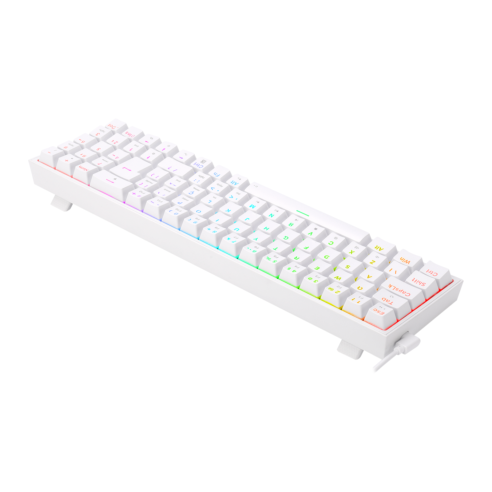 TECLADO MECÂNICO GAMER POLLUX RGB BRANCO SWITCH - Redragon Store