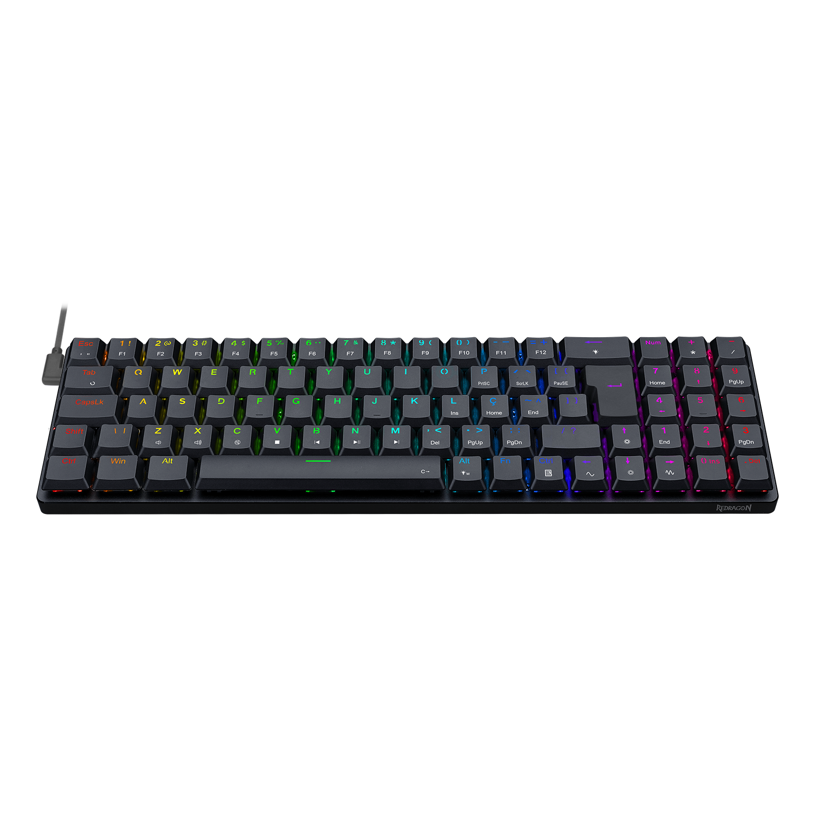 TECLADO MECÂNICO GAMER ASHE RGB PRETO - Redragon Store