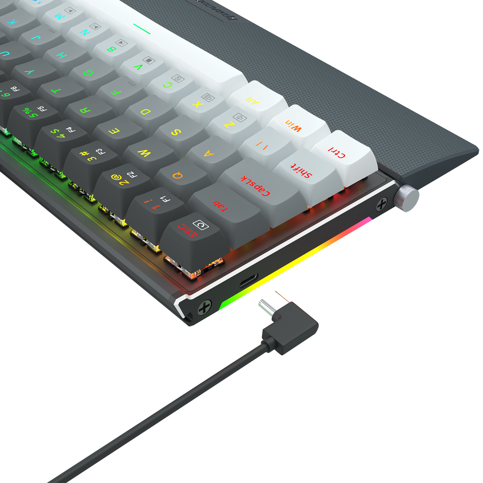 TECLADO MECÂNICO GAMER SHACO PRETO E CINZA RGB COM SWITCH MODELO K641G-GW-RGB - Redragon Store