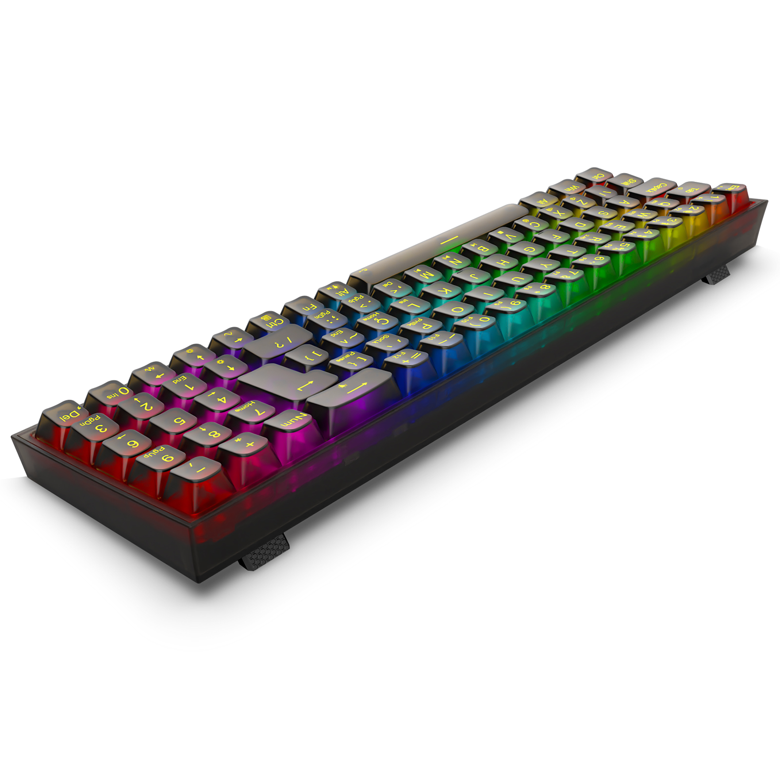 Teclado Sem Fio Redragon Pollux Pro Clear Black RGB Mecânico 78 Teclas ...