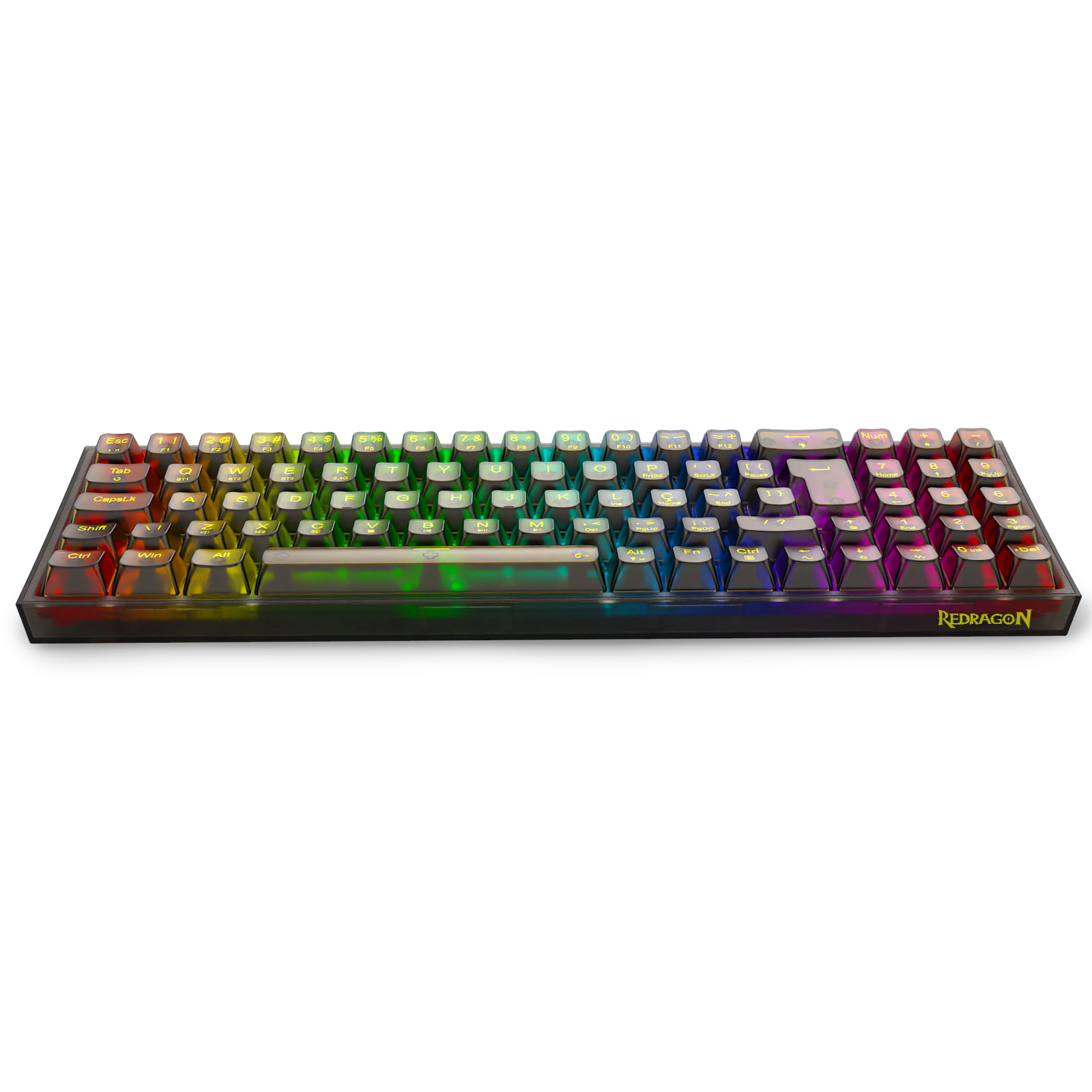 Teclado Sem Fio Redragon Pollux Pro Clear Black RGB Mecânico 78 Teclas ...