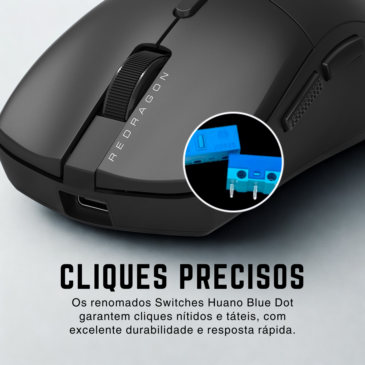 Mouse Gamer Redragon Neva Pro M815-PRO – Ultraleve 54g, Sensor PAW3395, 26000 DPI, Wireless ...