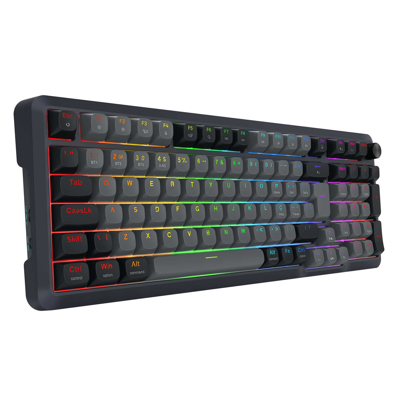 Teclado Gamer Redragon Bragi Pro RGB Mecânico Sem Fio/USB-C – 1800 ...