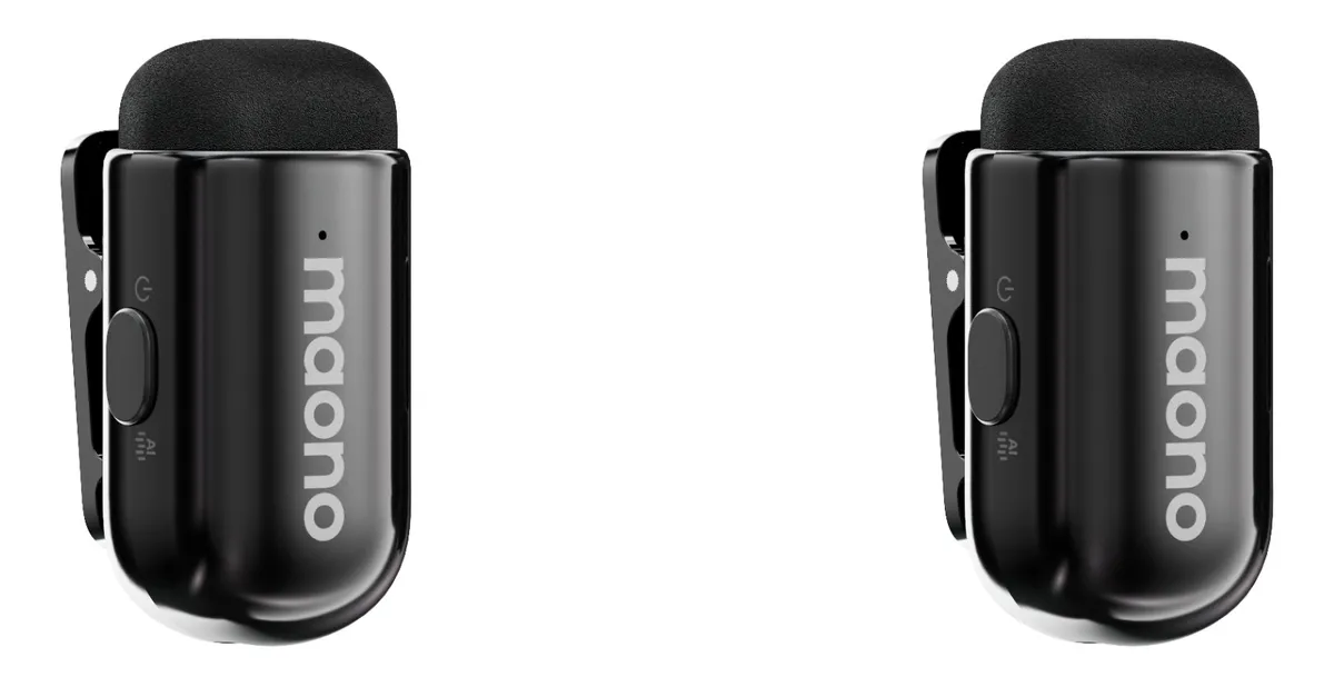 Kit de Microfones de Lapela Sem Fio Maono Wave T1 Mini Lightning com ...