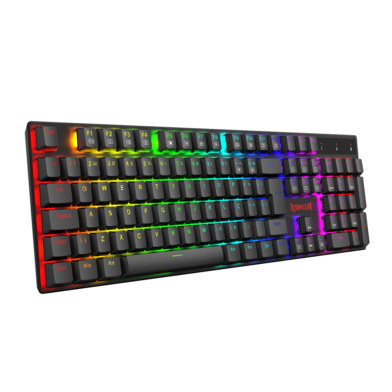 Teclado Mecânico Gamer Redragon Apas RGB Preto Full Size Switch Low ...