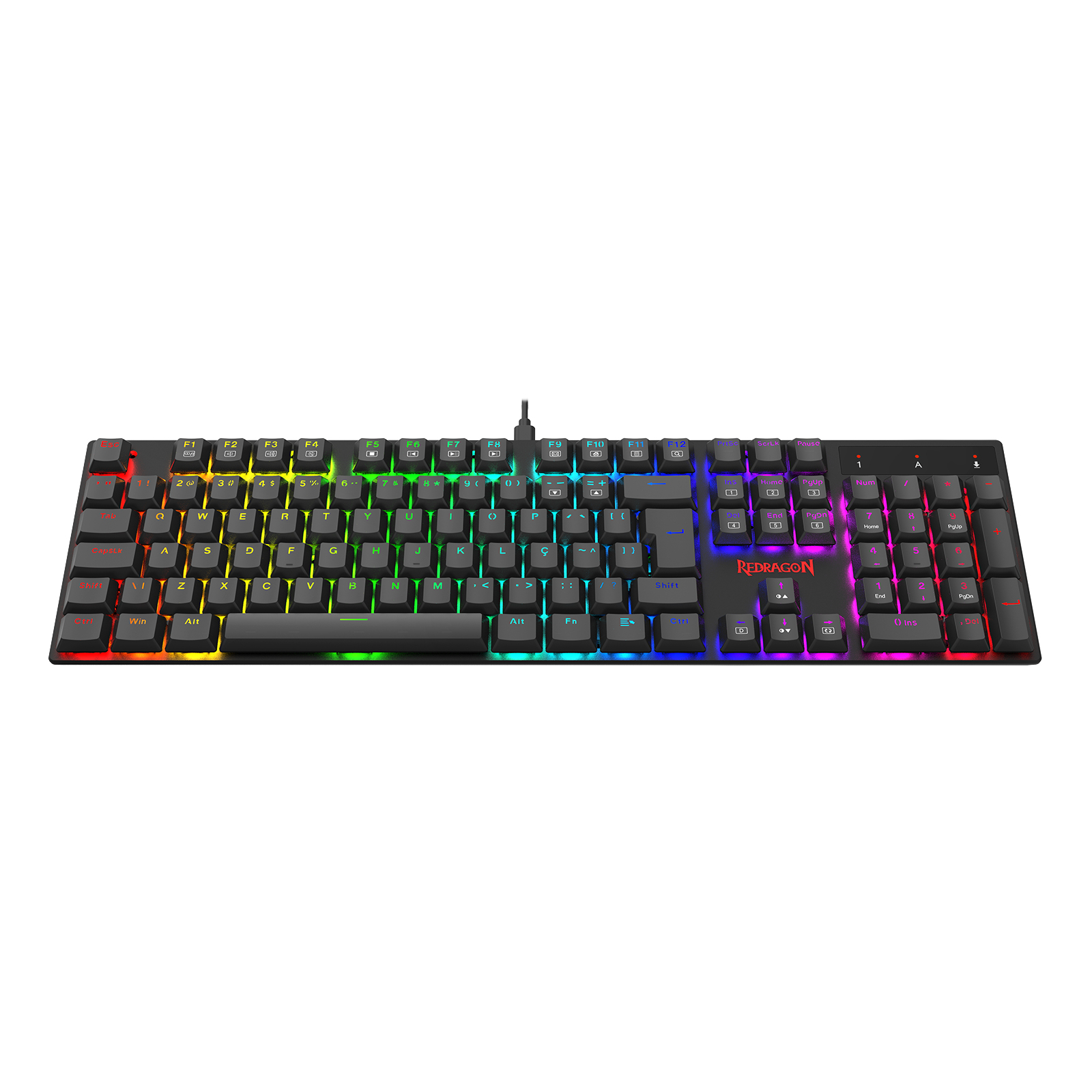 Teclado Mecânico Gamer Redragon Apas RGB Preto Full Size Switch Low Profile Marrom K535-KB ...