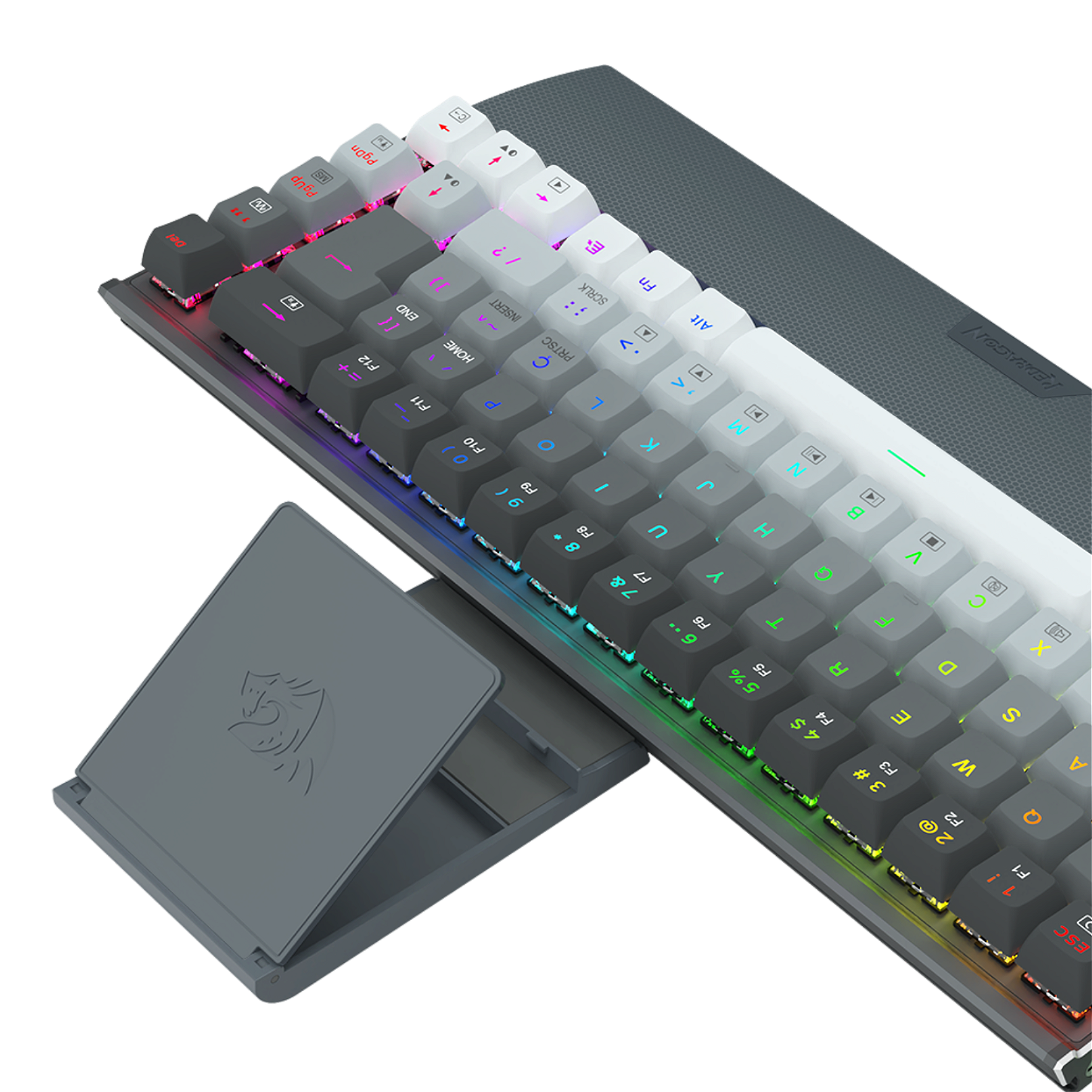 TECLADO MECÂNICO GAMER SHACO PRO PRETO E CINZA RGB COM SWITCH MARROM ...