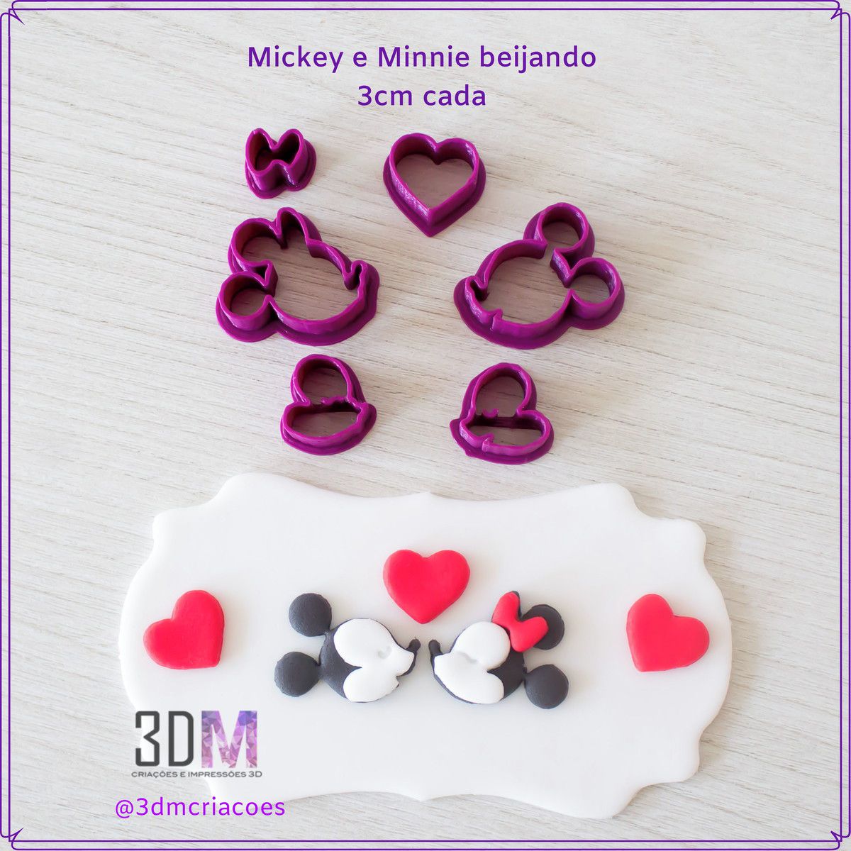 Kit Minnie e Mickey Beijando - 3cm | 3DM Criações e Impressões 3D ...