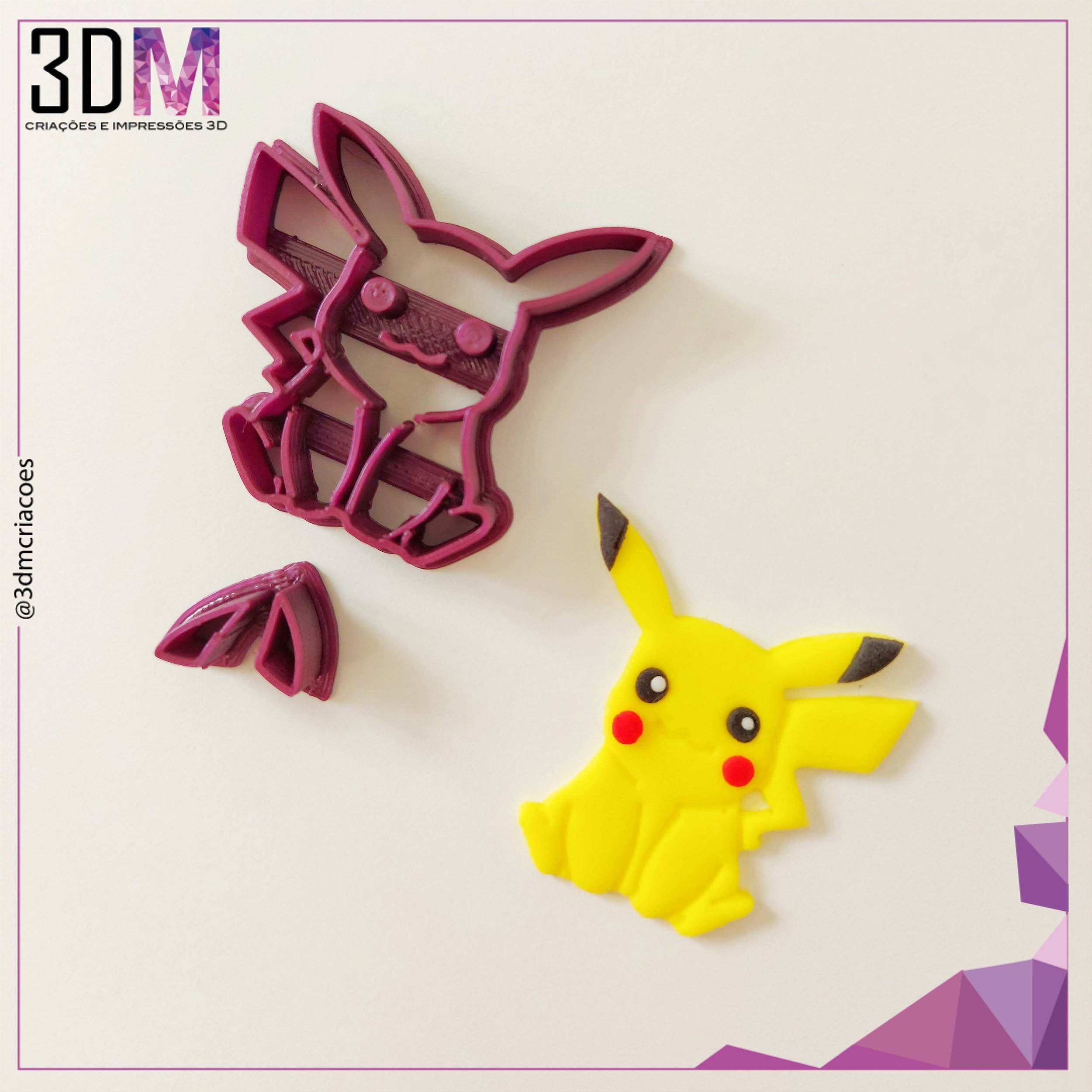 Cortador Pokemon Pikachu | 3DM Criações e Impressões 3D - Cortadores ...