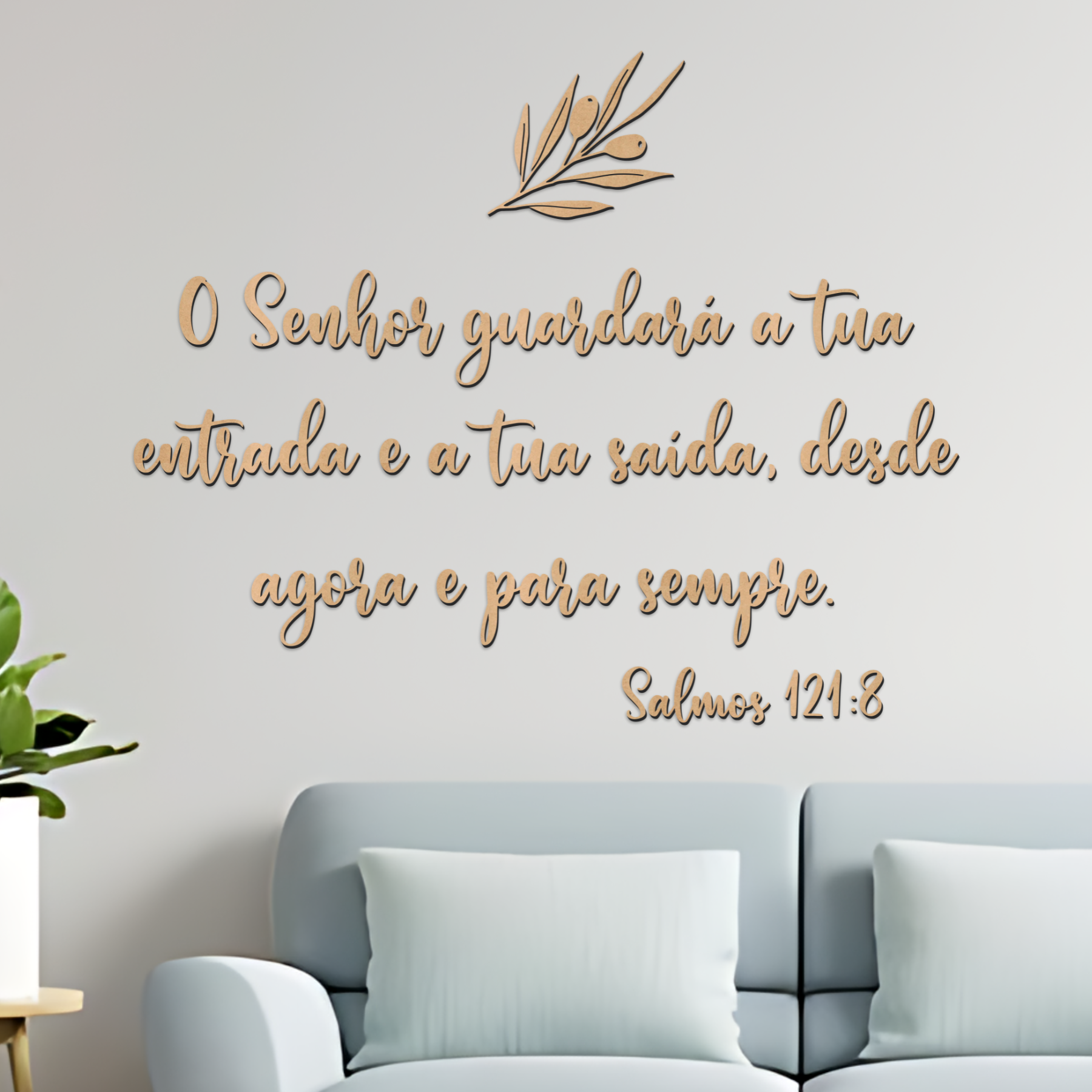Salmos 121:8 - Frase Lettering de Parede em MDF Premium - Decoranza br ...
