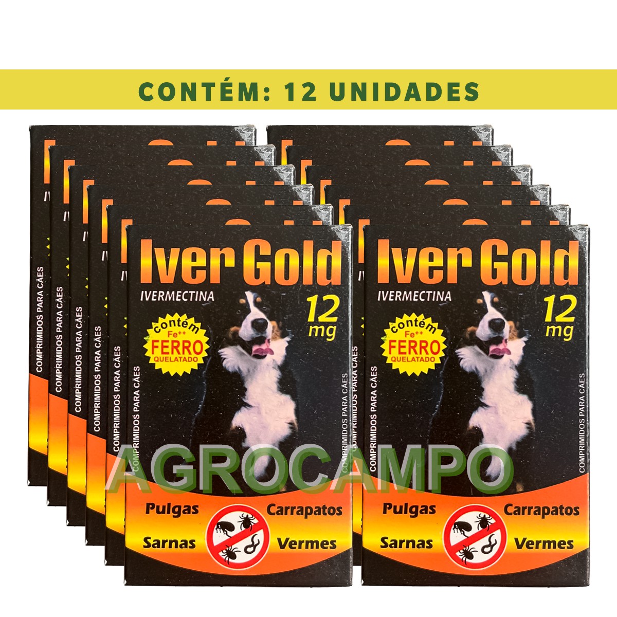 Iver Gold 12mg P/ Cães A Cima D30kg Display Kit 3 C/4comp Cd ...