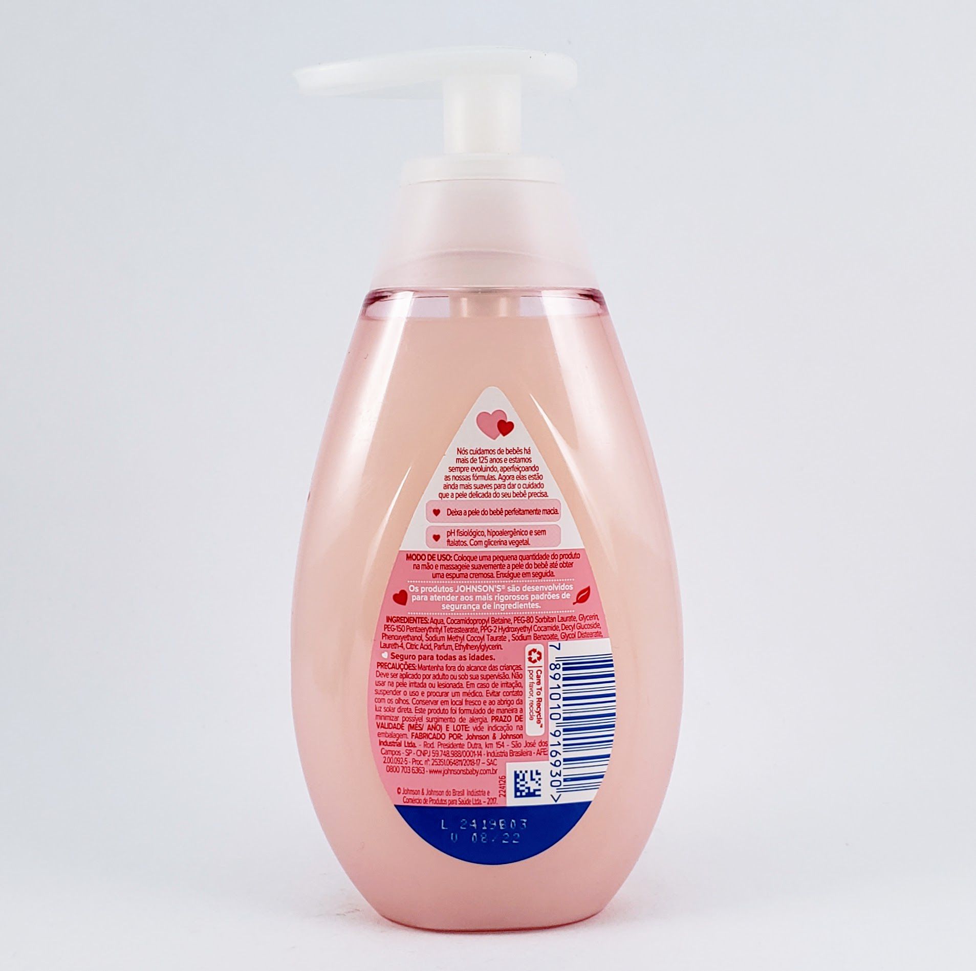 JOHNSONS BABY SB LIQUIDO 200ML ROSA - Barão Cosméticos