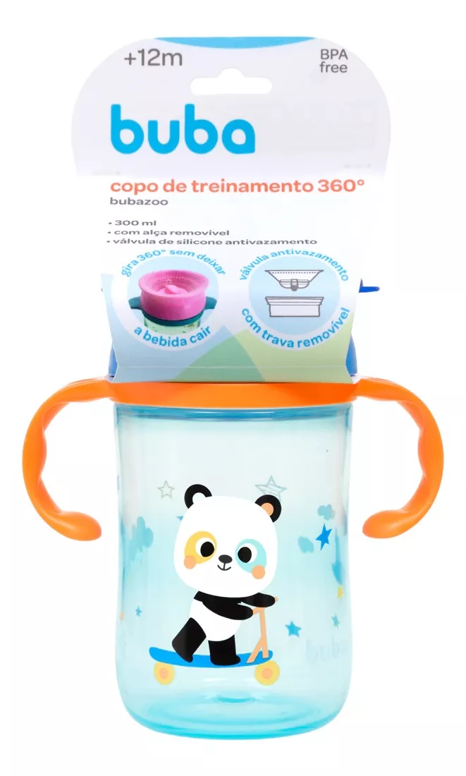 Copo de Treinamento 360º Bubazoo Panda - Buba - TotalBaby Store