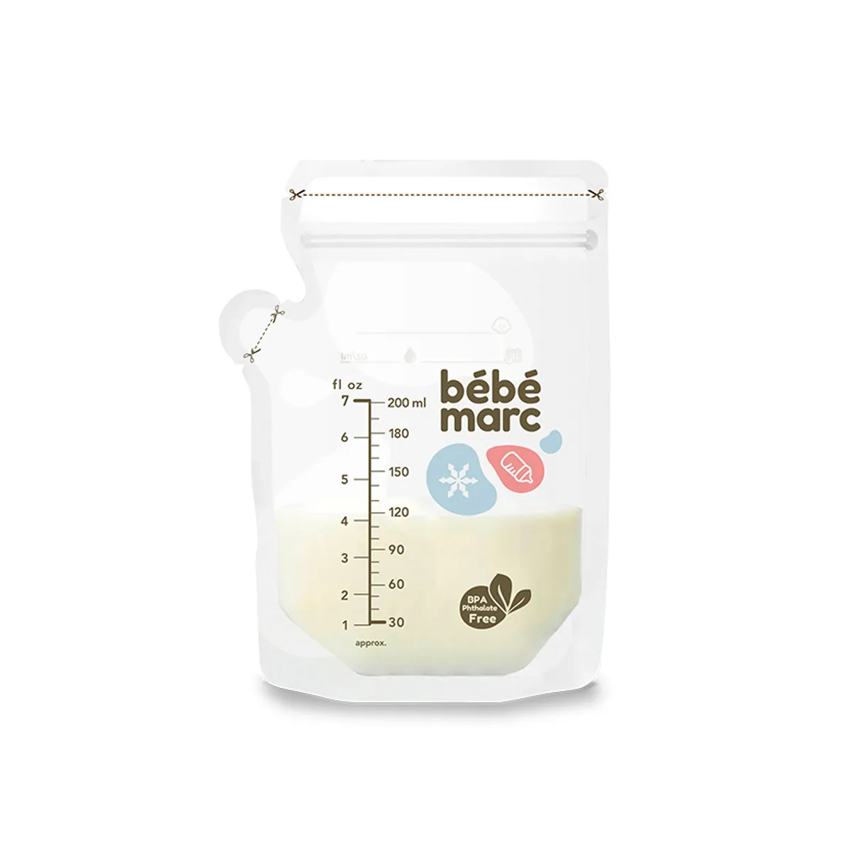 Saco para Armazenar Leite Materno 200ml (30un) - Bébémarc - TotalBaby Store