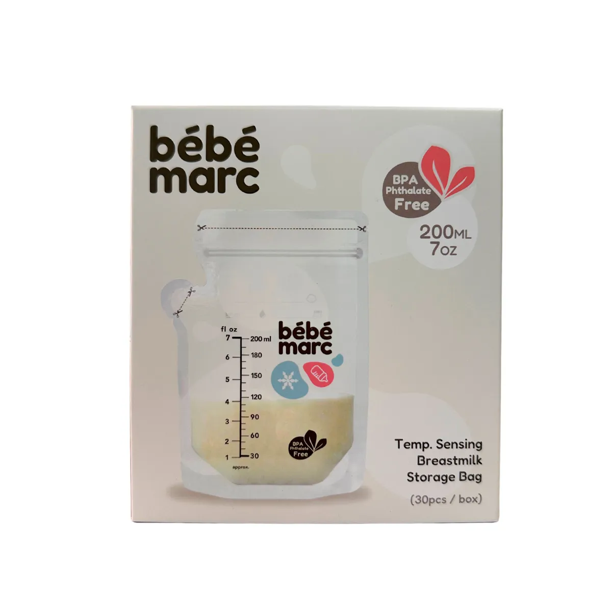 Saco para Armazenar Leite Materno 200ml (30un) - Bébémarc - TotalBaby Store
