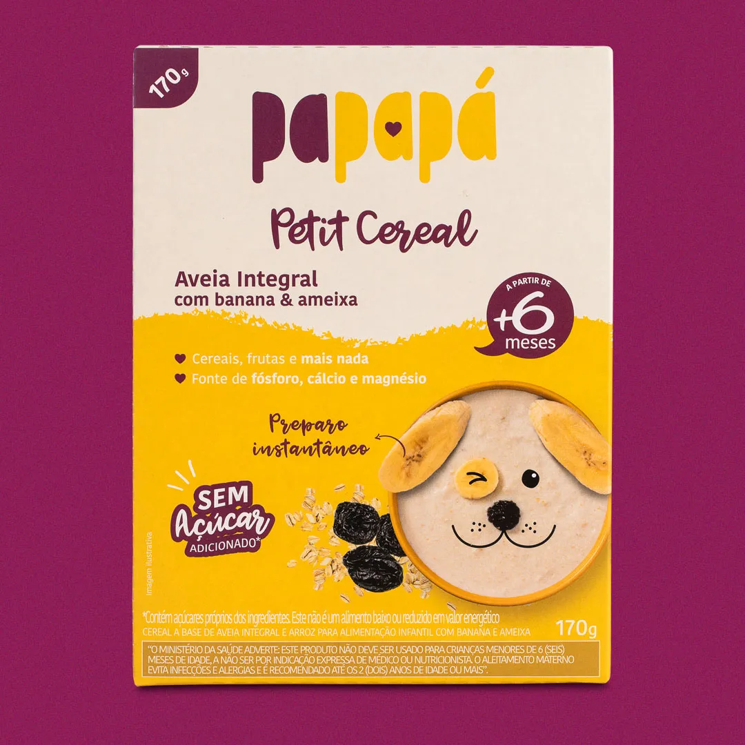 Petit Cereal de Aveia Integral com Banana e Ameixa 170g - Papapá - TotalBaby Store