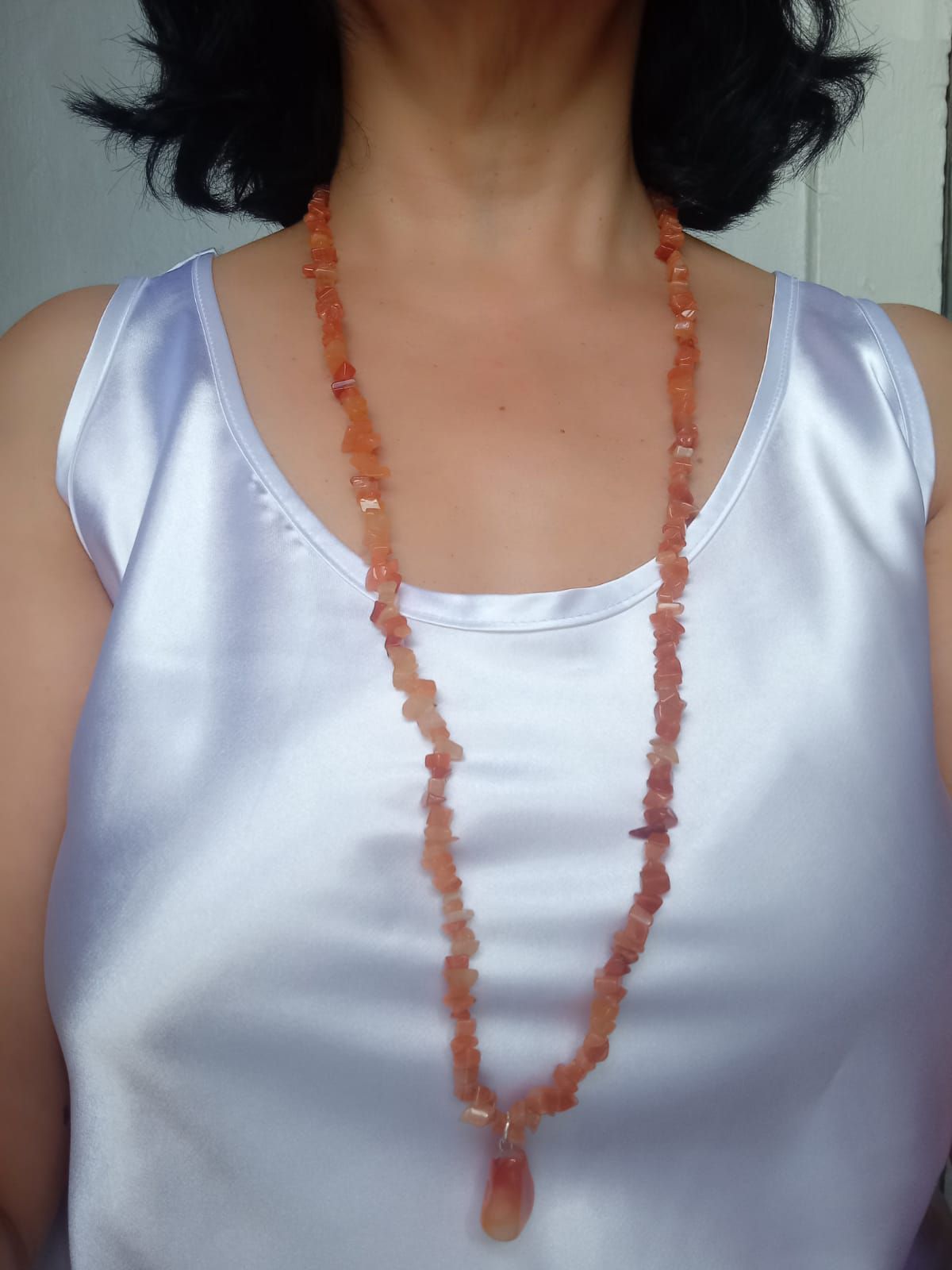 Colar De Pedra Natural Cornalina Longo Bijou Art - Qualidade e Estilo ...