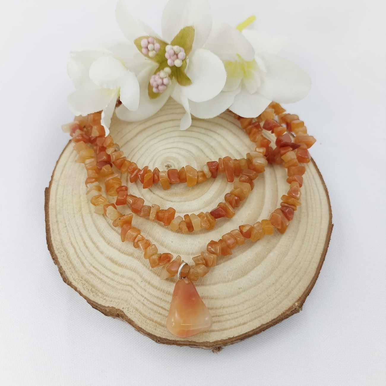 Colar De Pedra Natural Cornalina Longo Bijou Art - Qualidade e Estilo ...