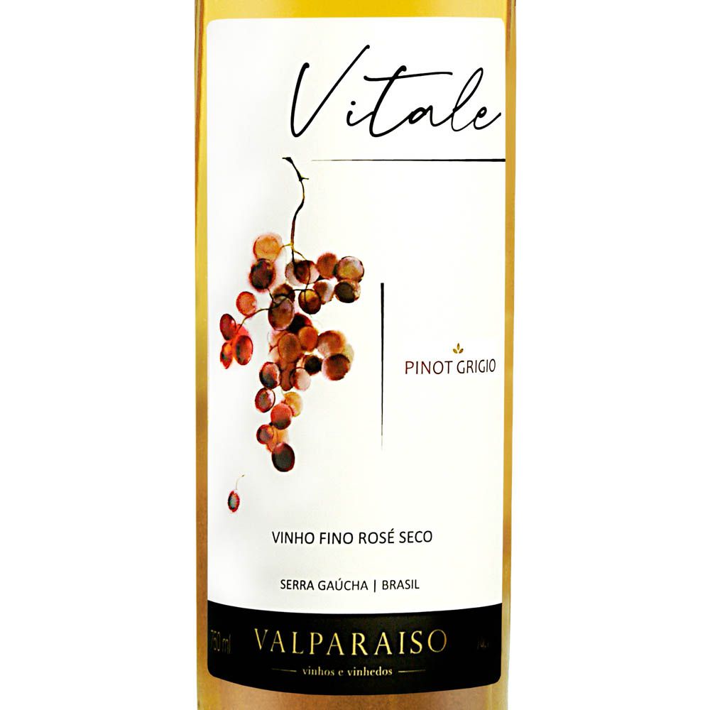 Valparaiso Vitale - Vinho Fino Rosé Seco - Pinot Grigio - 750ml ... Valparaiso Vitale - Vinho Fino Rosé Seco - Pinot Grigio - 750ml ...