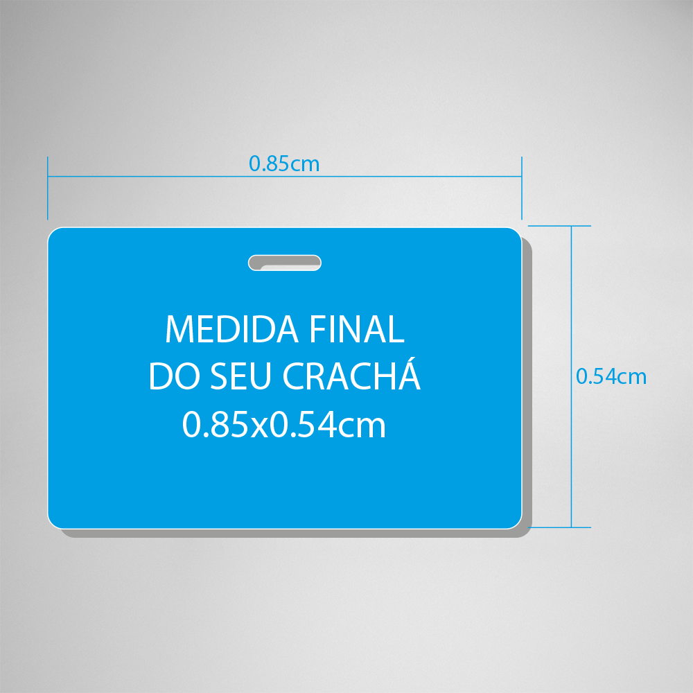 Crachá Personalizado 85x54mm Frente Color 4x0 PVC Branco 0,76mm Dados ...