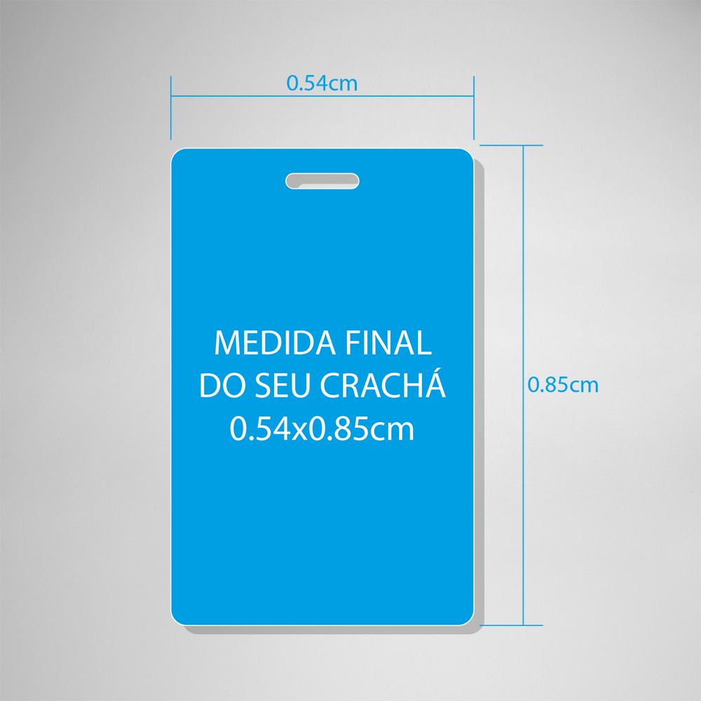 Crachá Personalizado 85x54mm Frente Color 4x0 PVC Branco 0,76mm Dados ...