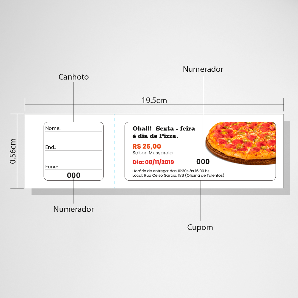 Bloco Ação Entre Amigos / Rifa Personalizado 19,5 x 5,6cm Impressão ...
