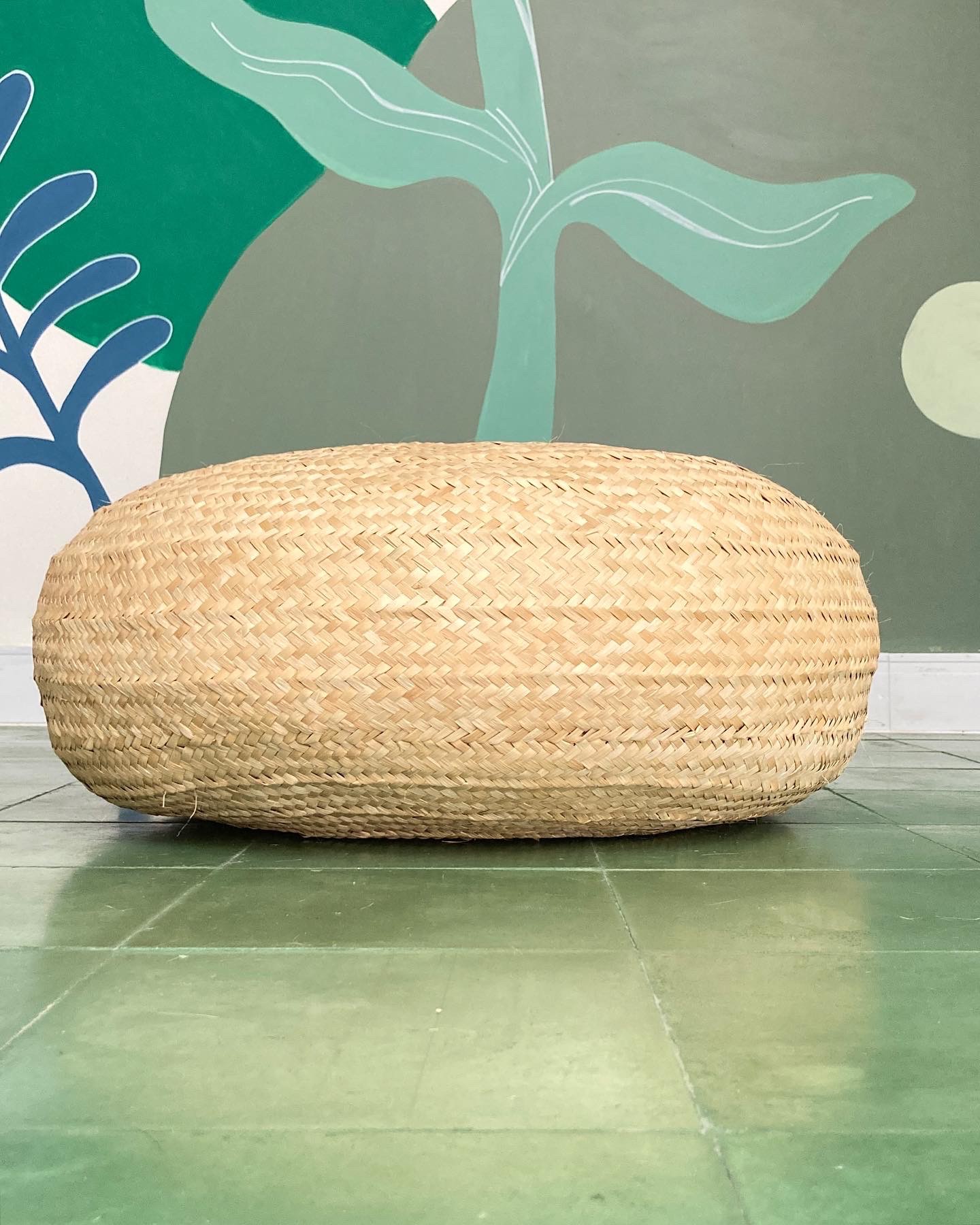 Puff Rendondo em Palha de Carnaúba | 60 cm - Produtos de Decoração ...