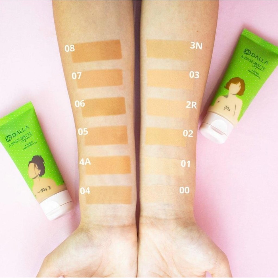 NOVA BASE LIQUIDA VEGANA - DALLA MAKEUP - COR 02 - Distribuidora dos ...