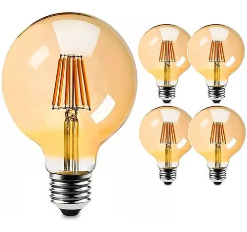 Lâmpada LED Filamento G95 4W Bivolt E27 Branco Quente 2700K - Sua Loja ...