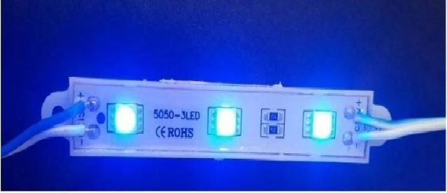 Módulo de LED 5050 3 LED 12V Resinado Azul - Sua Loja de LED na Internet
