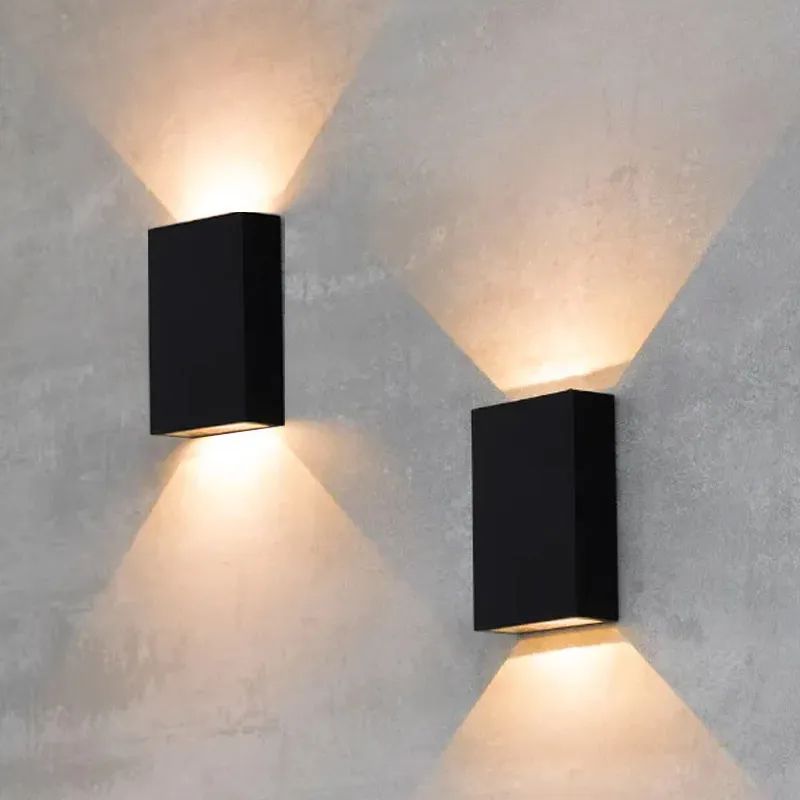 Arandela LED Retangular 2 Fachos 4W Bivolt PRETO Branco Quente 3000K - NordeCor - Sua Loja de ...