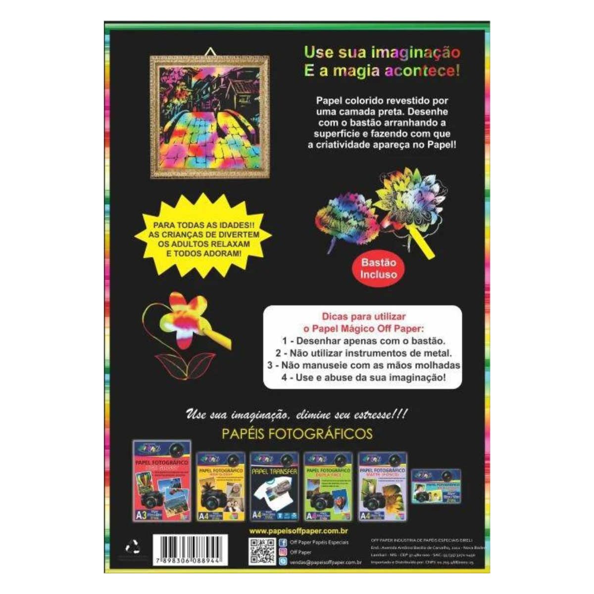 Papel A4 Color Papel Mágico Multicolor 5 Folhas Pacote - Off Paper ...