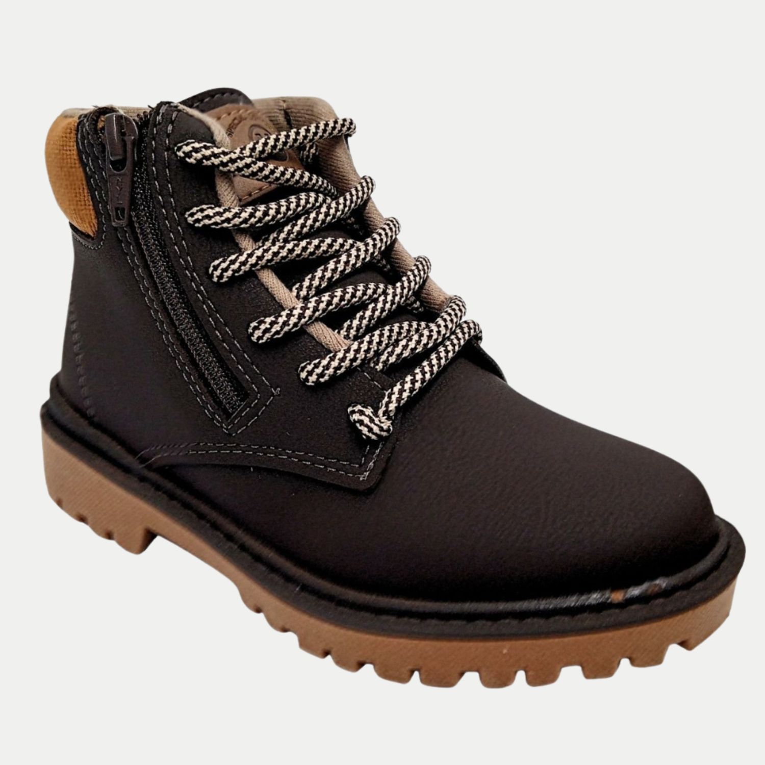 BOTA MOLEKINHO COTURNO COM ZÍPER MARROM MASCULINA - Lojas Parati