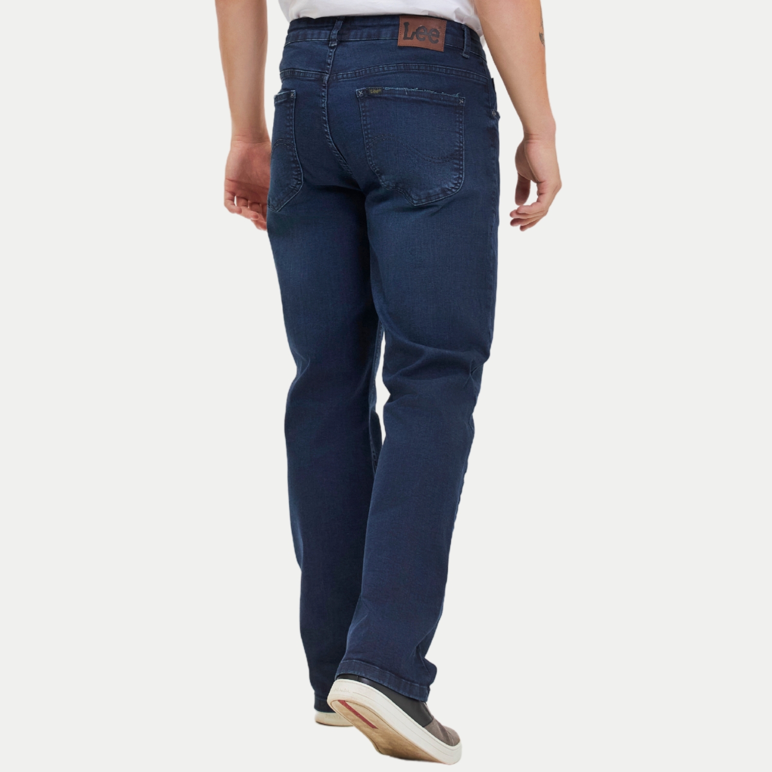 CALÇA LEE JEANS E ELASTANO COMFORT LAVAGEM ESCURA MASCULINA ADULTO ...