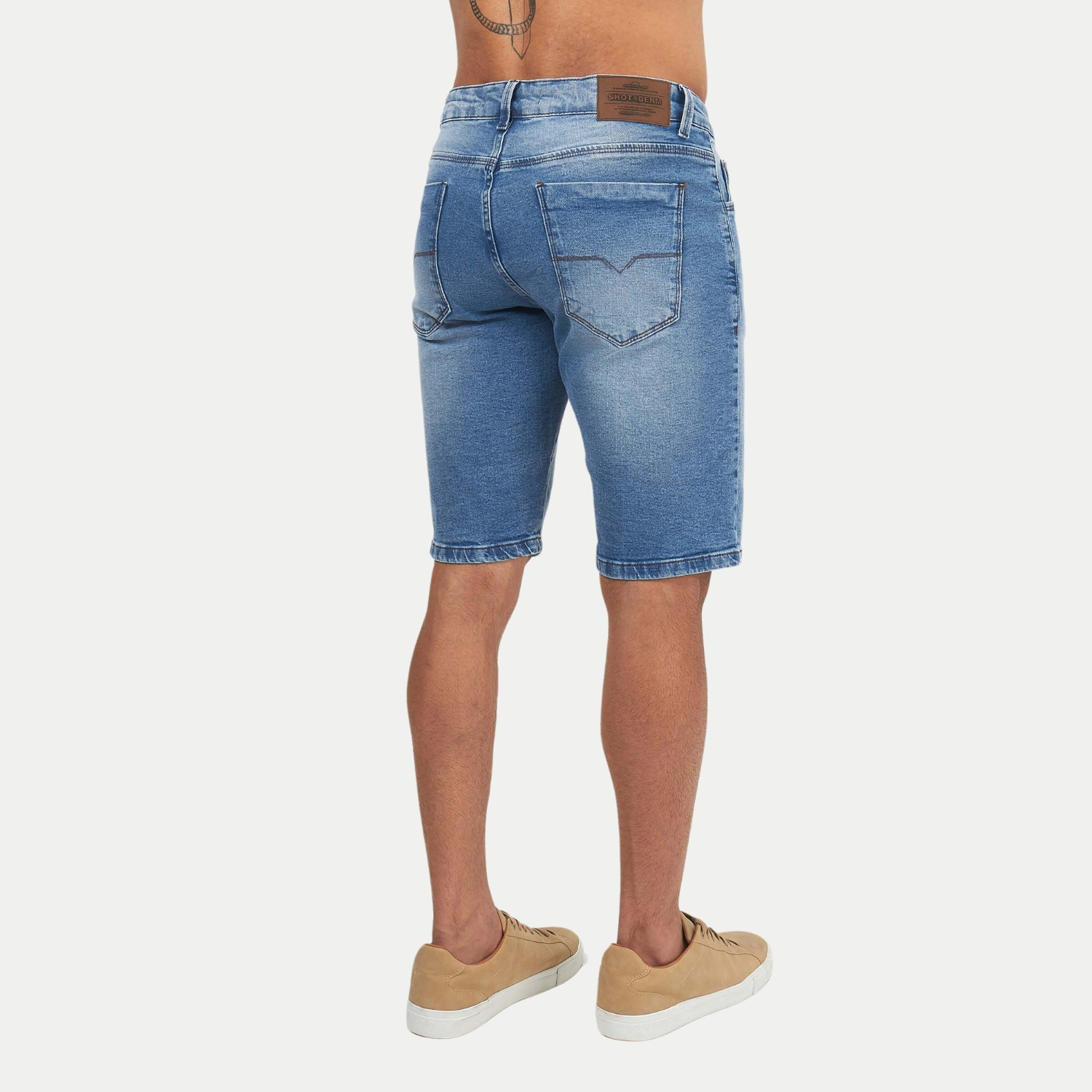 BERMUDA SHOT JEANS E ELASTANO COMFORT LAVAGEM CLARA MASCULINA ADULTO ...