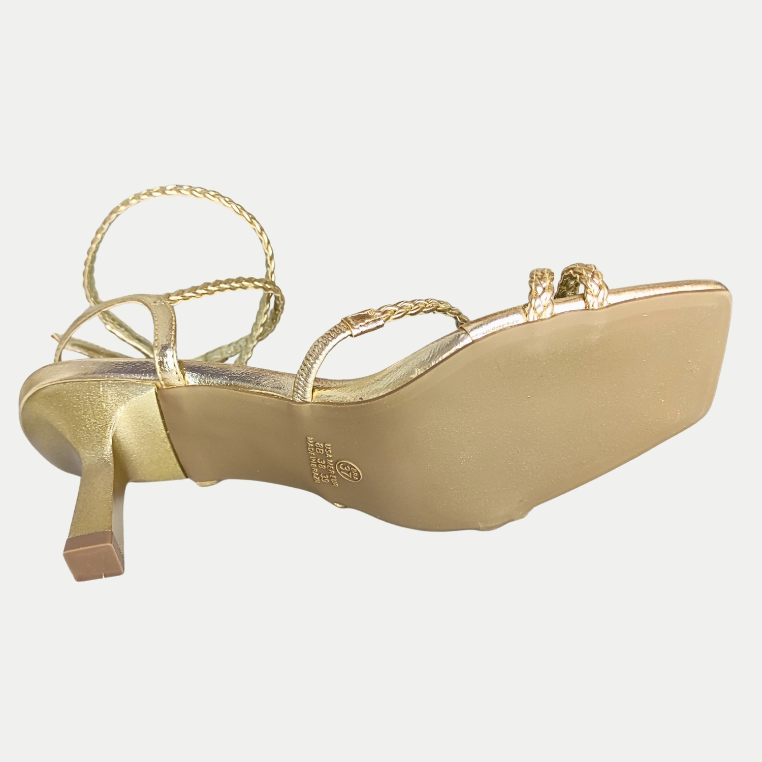 SANDALIA ADORA SALTO ALTO DOURADO ACTIVIE FEMININA ADULTO - Lojas Parati