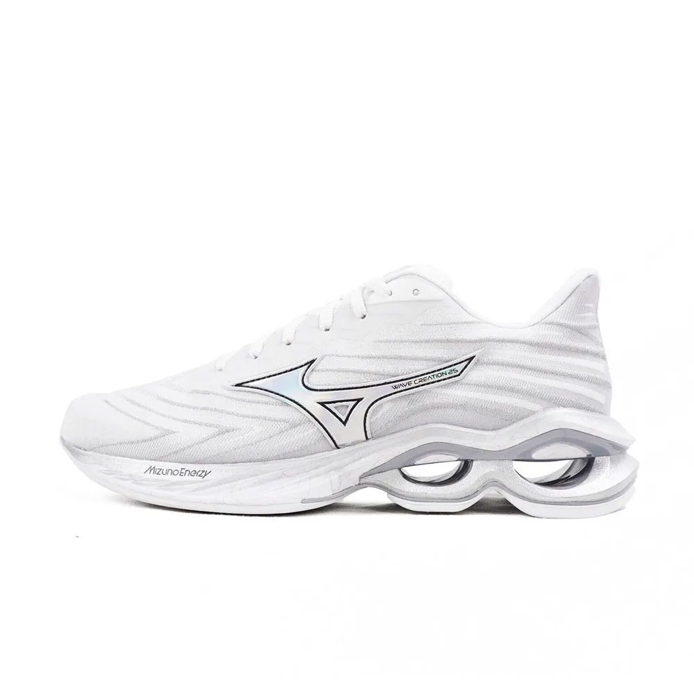 Tênis Mizuno Wave Creation 25 Anniversary Branco/Prata Masculino ...