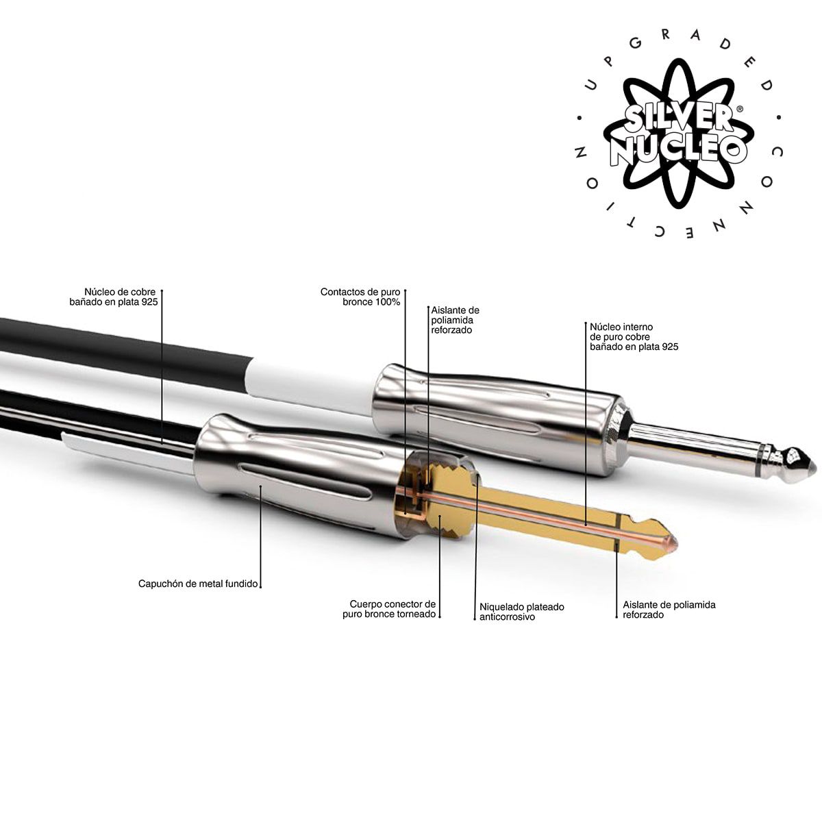 Cabo KWC Silver Nucleo Instrumento P10 L/Reto 6 mts - Planet Music Express