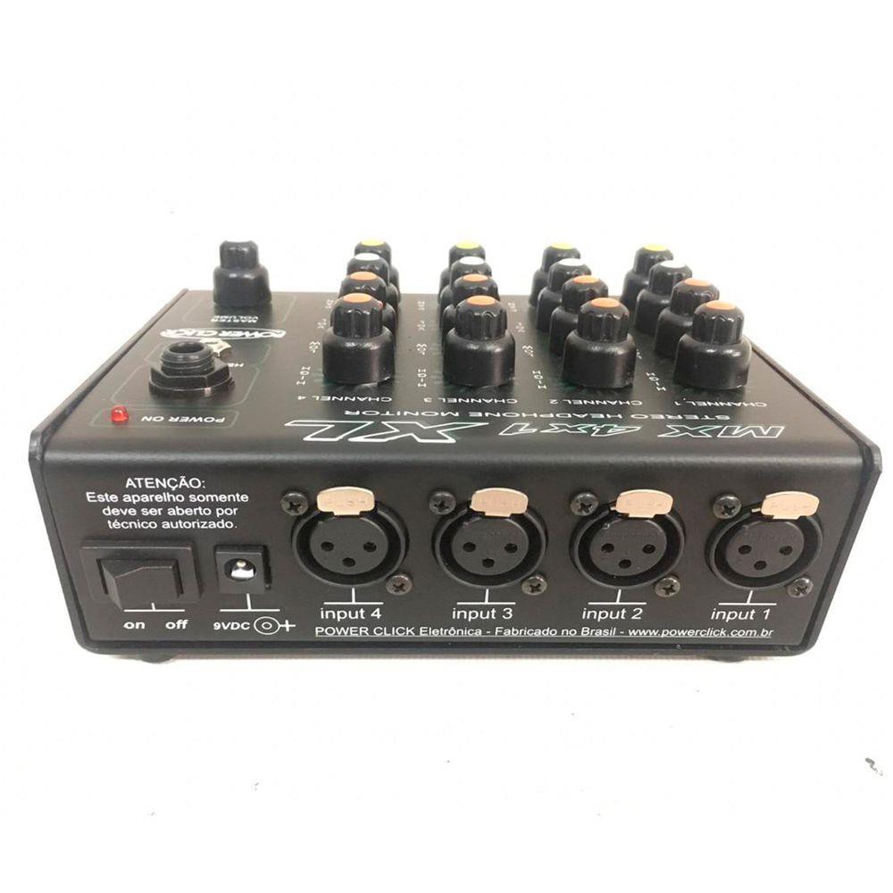 Amplificador de Fone POWER CLICK MX 4x1 XL com Fonte - Planet Music Express