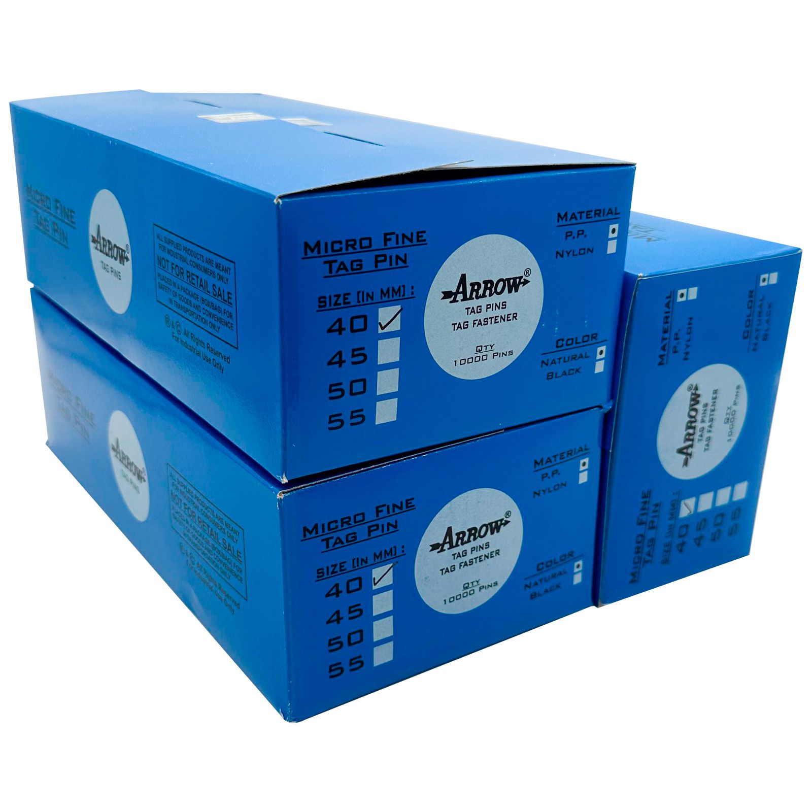 Pinos Fine Tag ARROW - 10.000 Fixadores para Tecidos - A.N.J. Máquinas