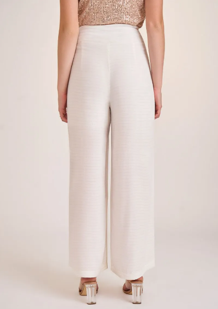 Calca Zinco Pantalona Cós Alto Detalhe Barra Off White - LaCore