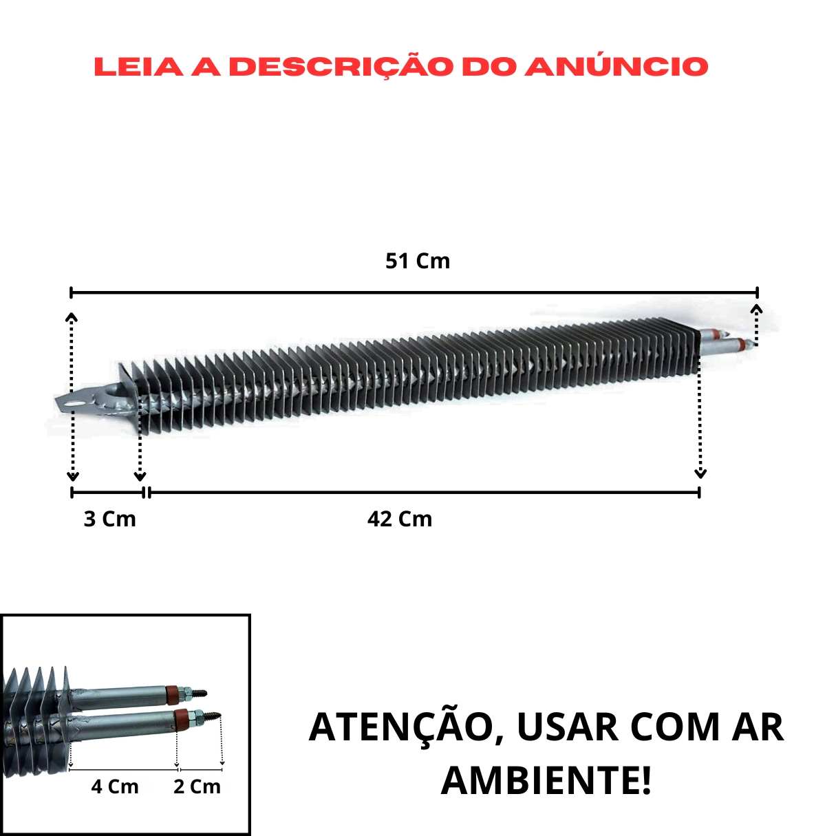Resistência Aletada 11,1X510MM 1000W 220V Estufa Trox - Fogo Forte ...