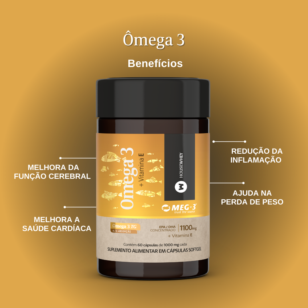 Ômega 3 - Alta concentração - TG MEG3 - 60 caps - HOUSEWHEY