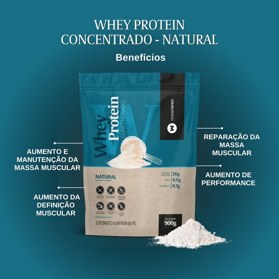 WHEY PROTEIN CONCENTRADO - SABOR NATURAL - HOUSEWHEY