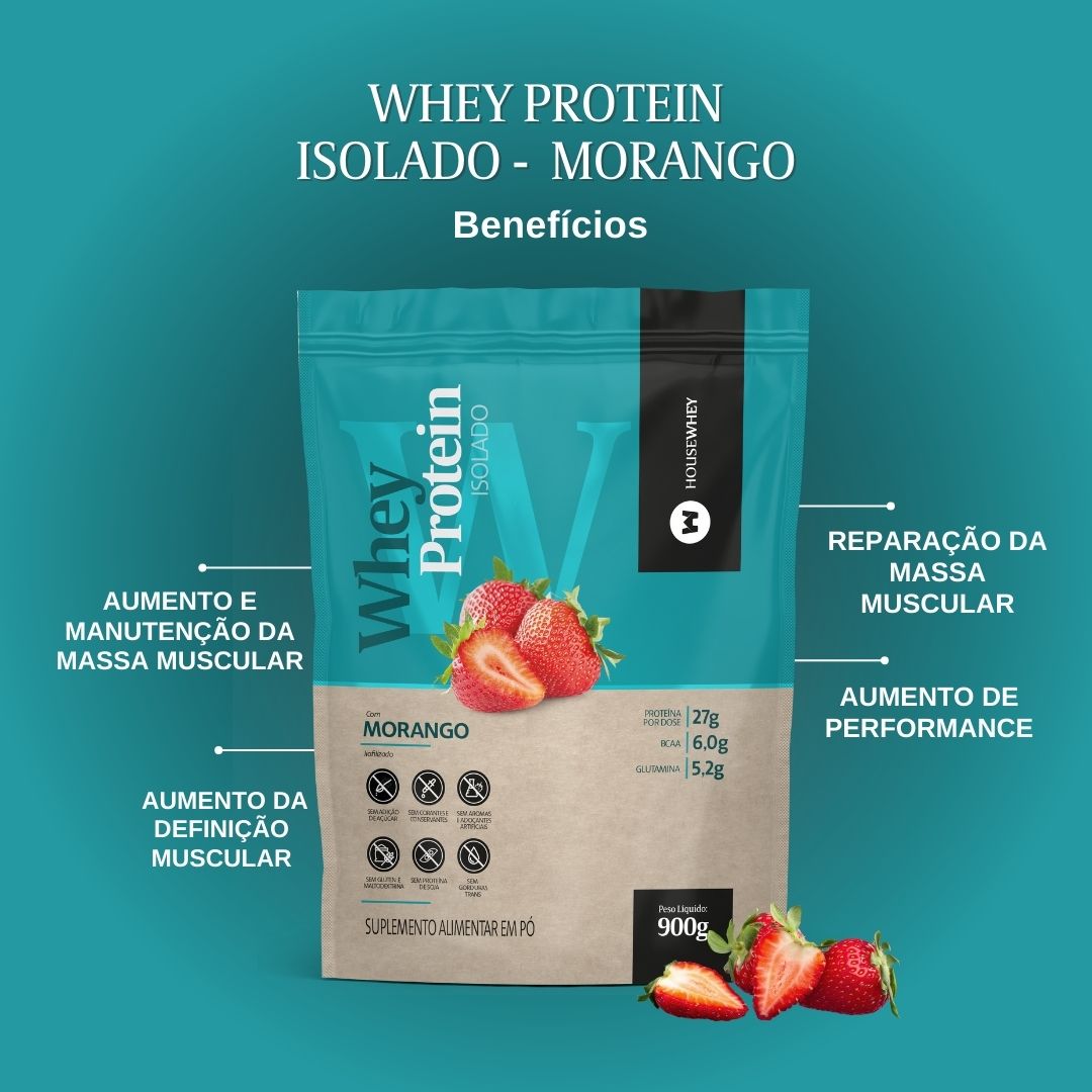 WHEY PROTEIN ISOLADO - MORANGO - HOUSEWHEY