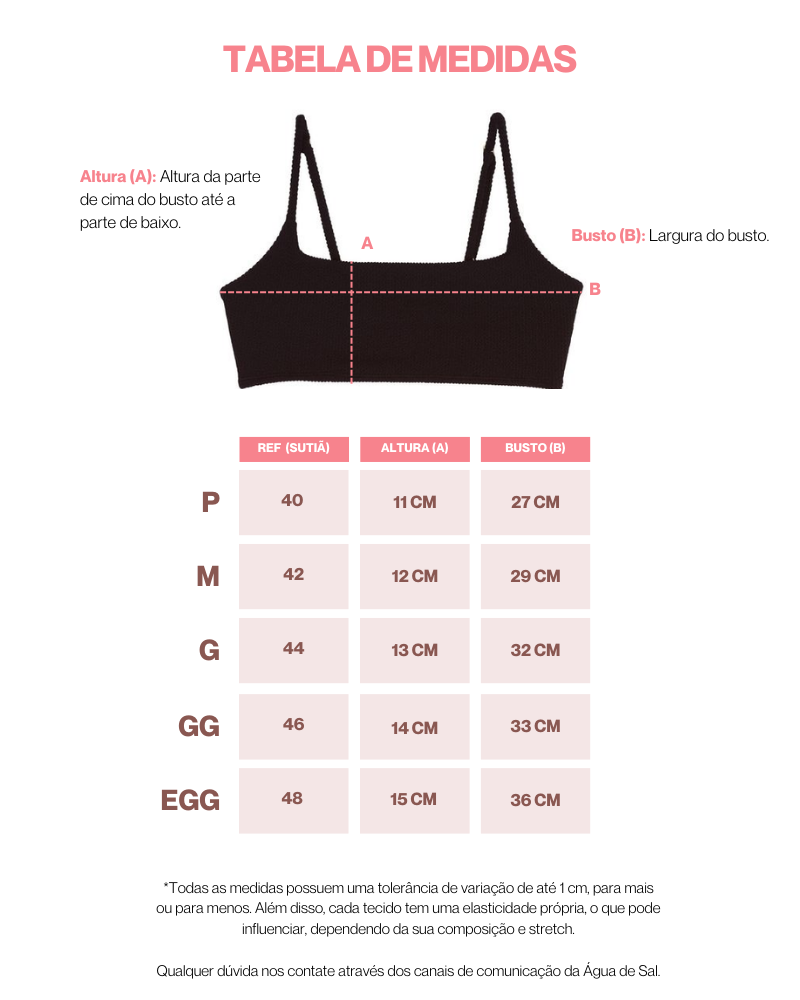 Top De Biquíni Decote Reto Rosa Rubi - Água de Sal