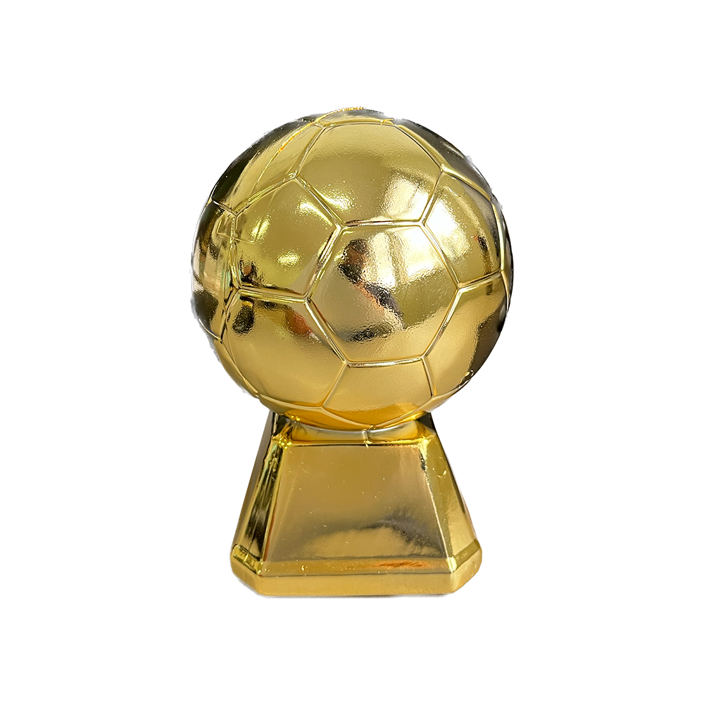 Troféu Bola Dourado De Plástico Decorativo Futebol - Lembrança Chique
