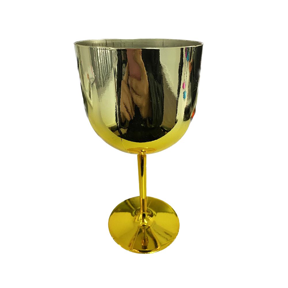 Taça De Gin Metalizada Ouro Acrílica 600ml Decoração Lembrança ...