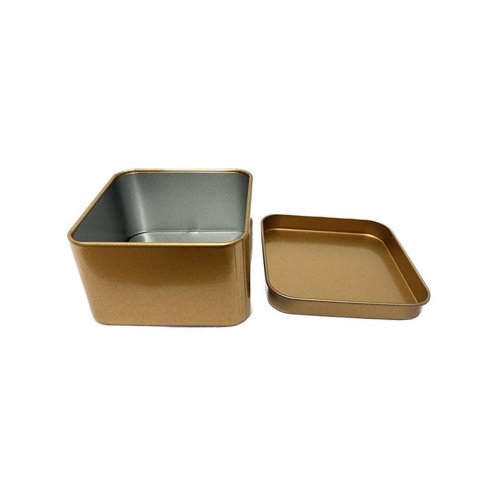 Lata Metal Pequena Quadrada Dourada 10 Un Lembrancinha - Lembrança Chique