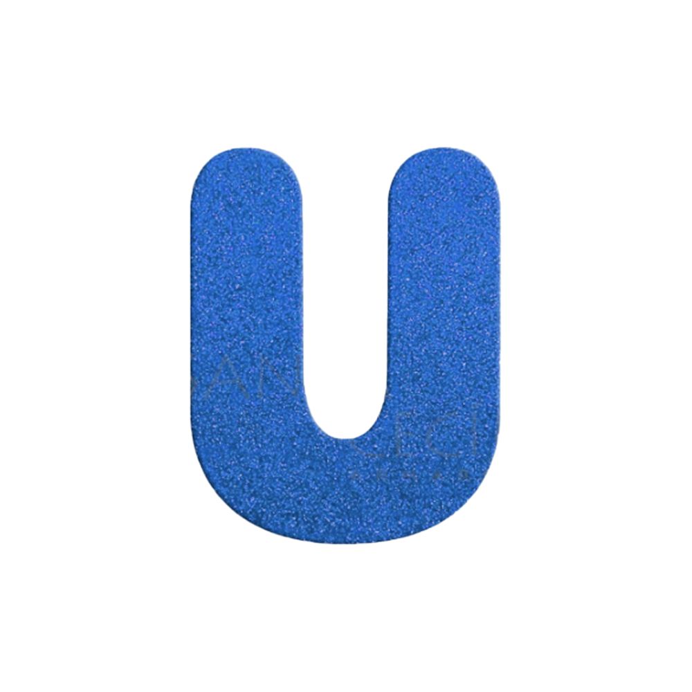 Letra U Maiúscula Azul Glitter Brilho EVA Decoração 2x12,5CM ...